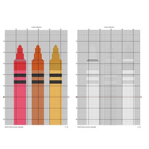 Crayon Cross Stitch Pattern, Easy Cross Stitch Pattern, Chrildren's ...