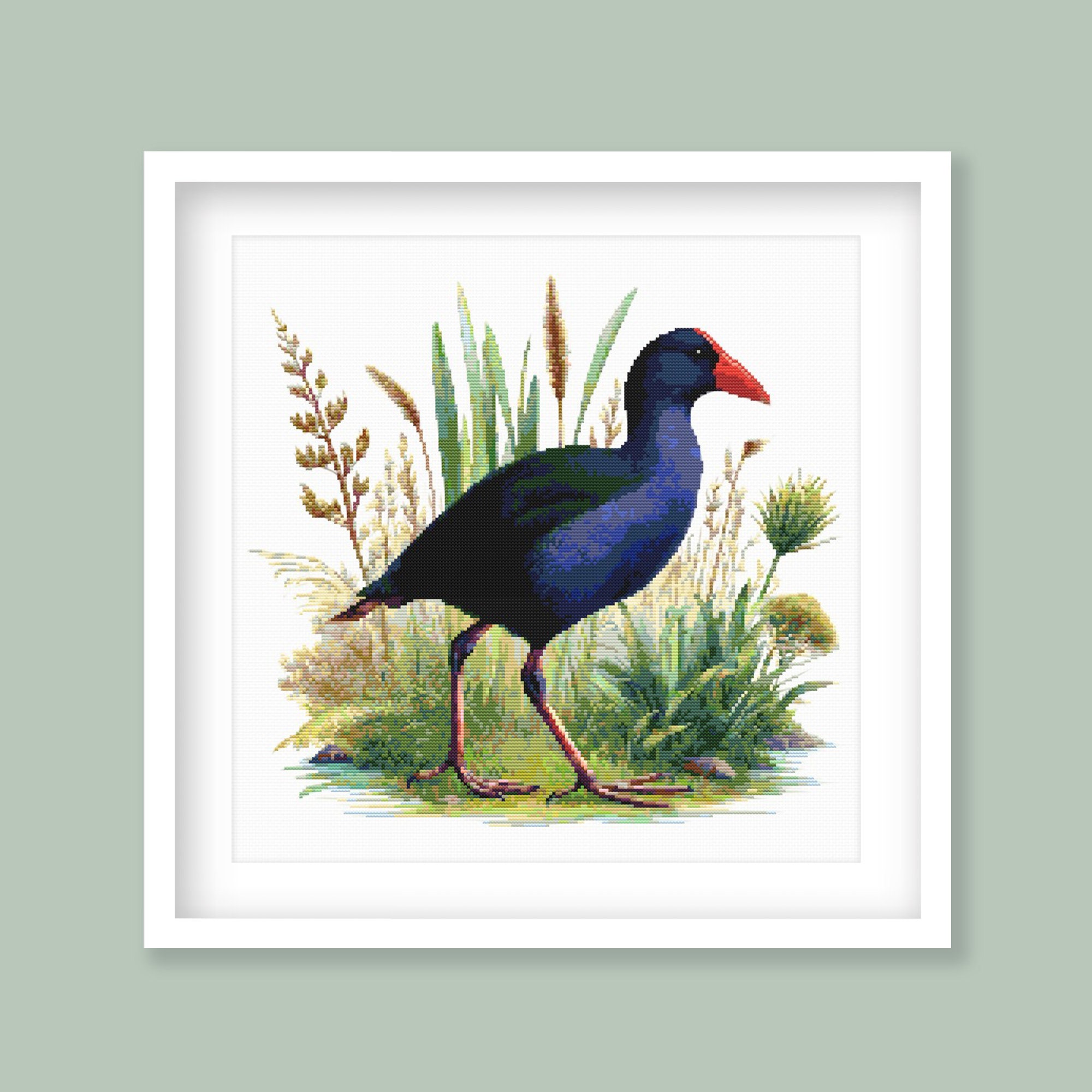 Pukeko Bird Cross Stitch Pattern, New Zealand Native Bird Embroidery ...