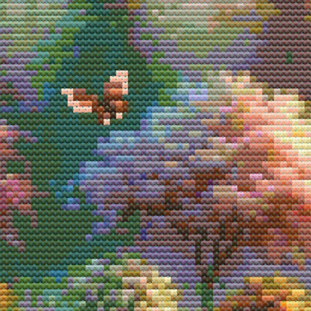 Sunrise Garden Stitch Pattern, Serene Landscape Cross Stitch Pattern ...