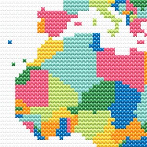 The World Map Cross-stitch Pattern, Earths Nations Cross-stitch Pattern ...