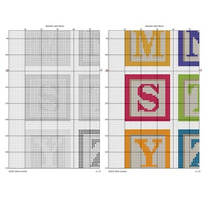 Alphabet Block Letters Cross Stitch Pattern, Alphabet Letter Set ...