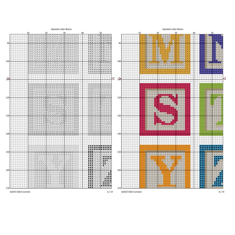 Alphabet Block Letters Cross Stitch Pattern, Alphabet Letter Set ...