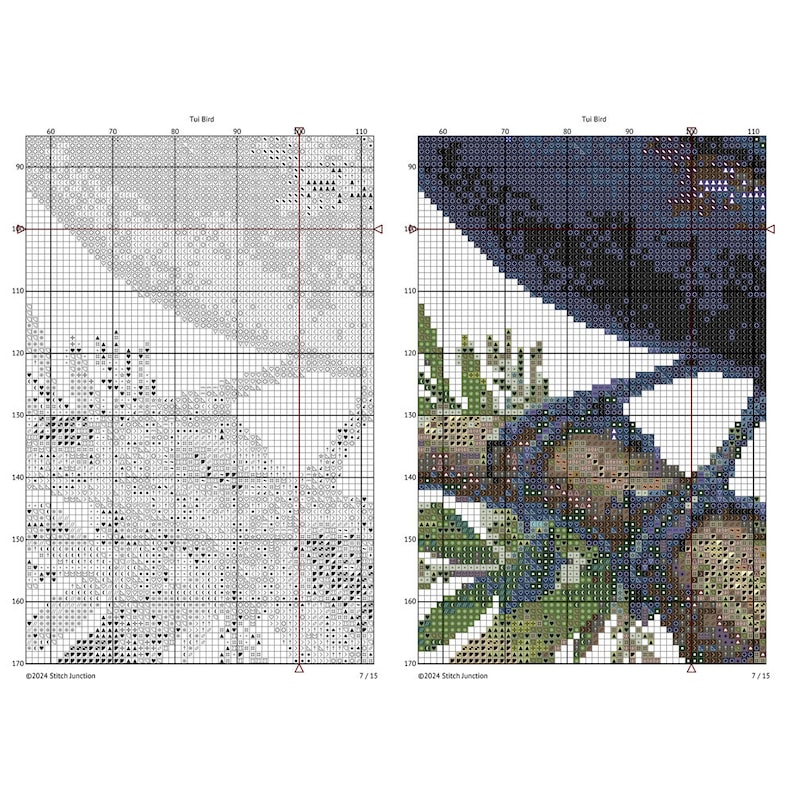 Tui Cross Stitch Pattern. New Zealand Bird Cross-stitch Pattern. Native ...