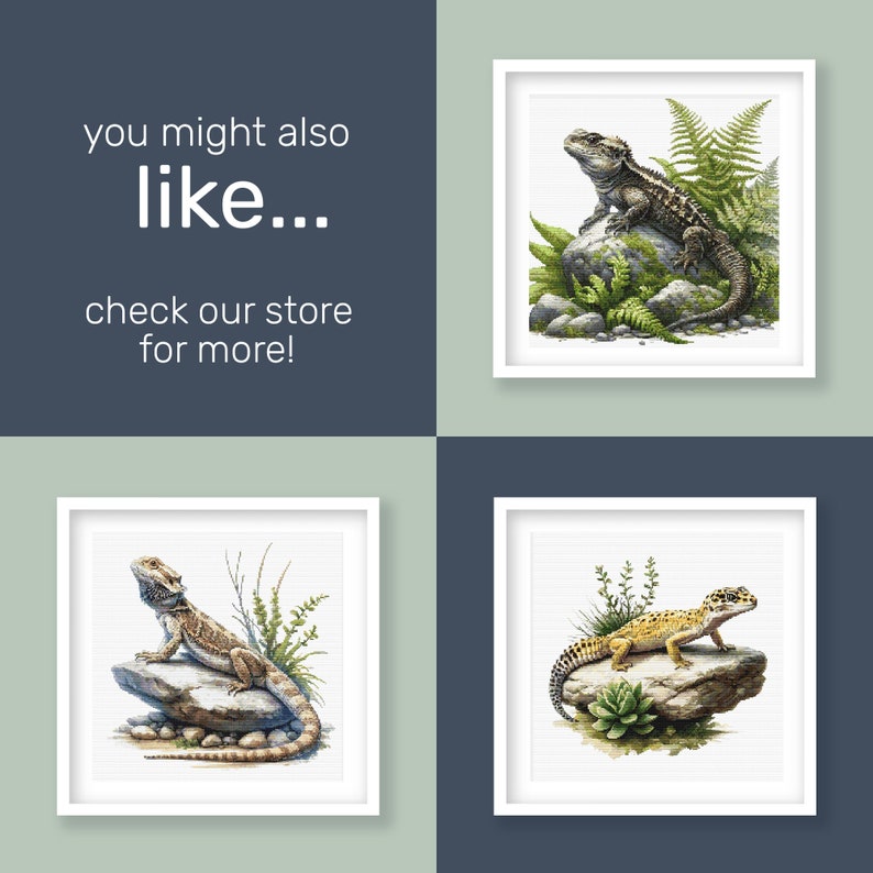 Chameleon Lizard Cross Stitch Pattern - Realistic Reptile Design for Nature and Wildlife ...