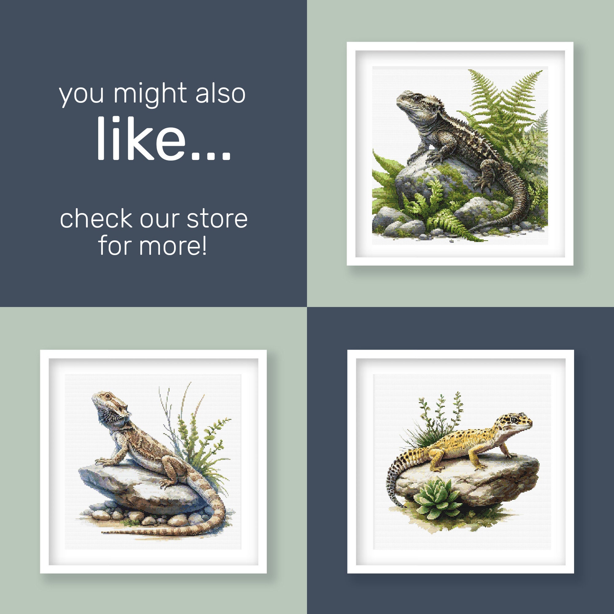 Chameleon Lizard Cross Stitch Pattern - Realistic Reptile Design for ...
