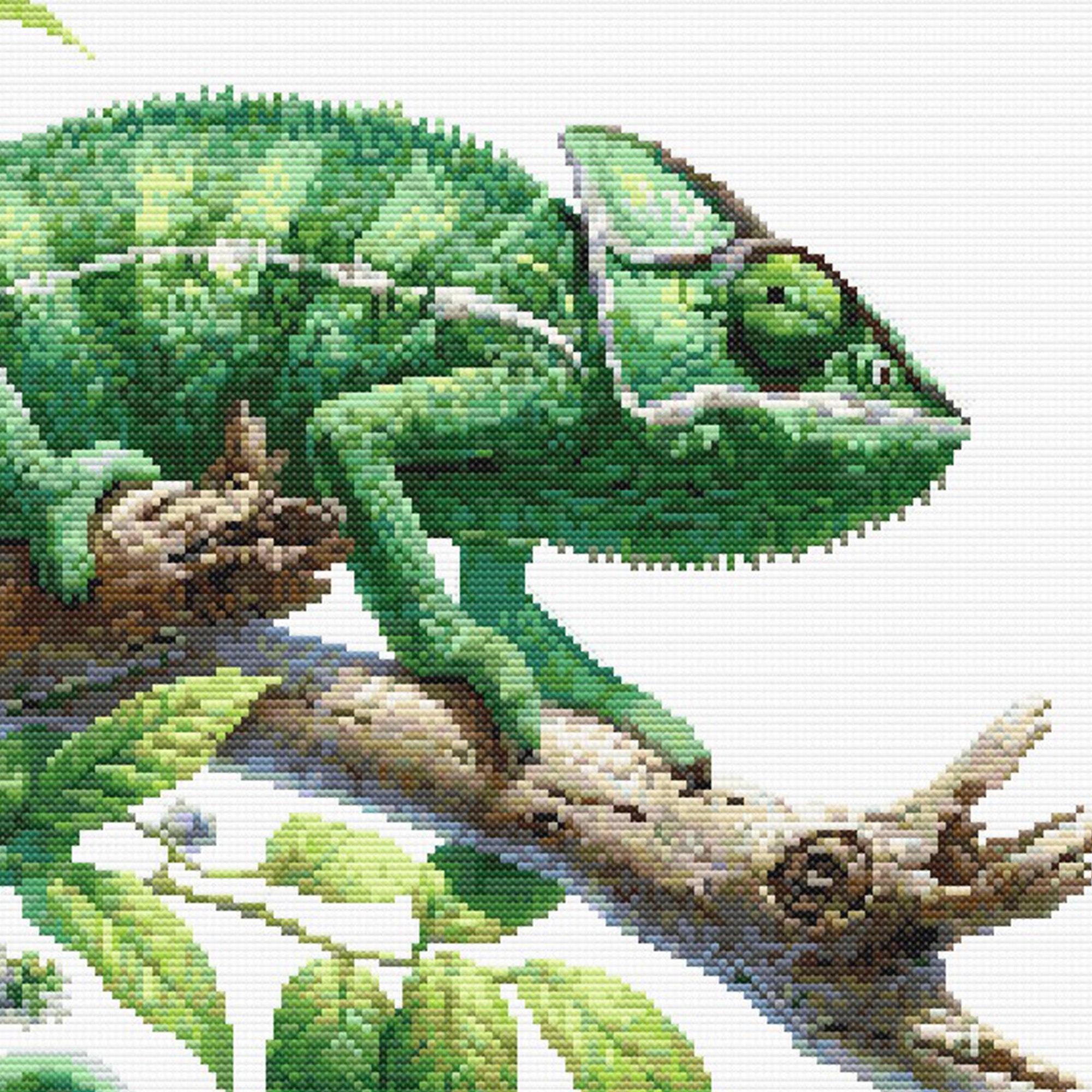 Chameleon Lizard Cross Stitch Pattern - Realistic Reptile Design for ...