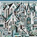Geometric City Cross Stitch Pattern - Modern Village Architecture ...