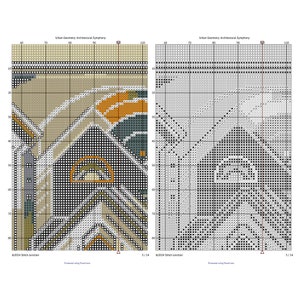 Urban Geometry Cross Stitch Pattern - Modern Village Architecture ...
