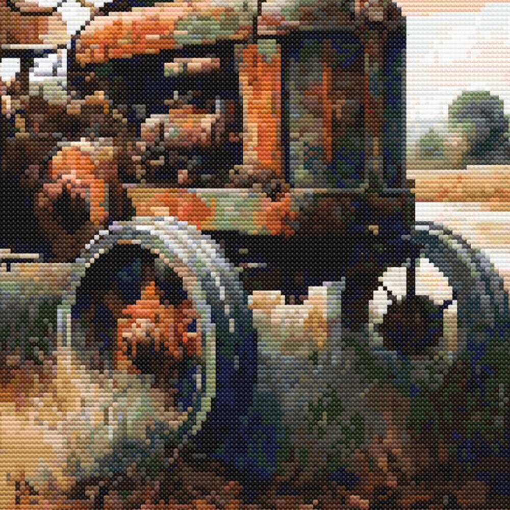 Vintage Farm Tractor Cross Stitch Pattern – Rustic Countryside ...