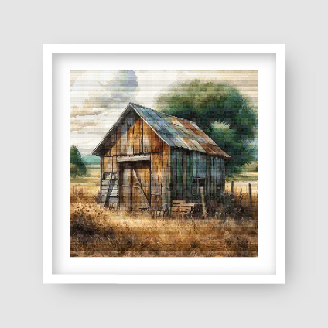 Rustic Barn Cross Stitch Pattern Countryside Farmhouse Needlework ...
