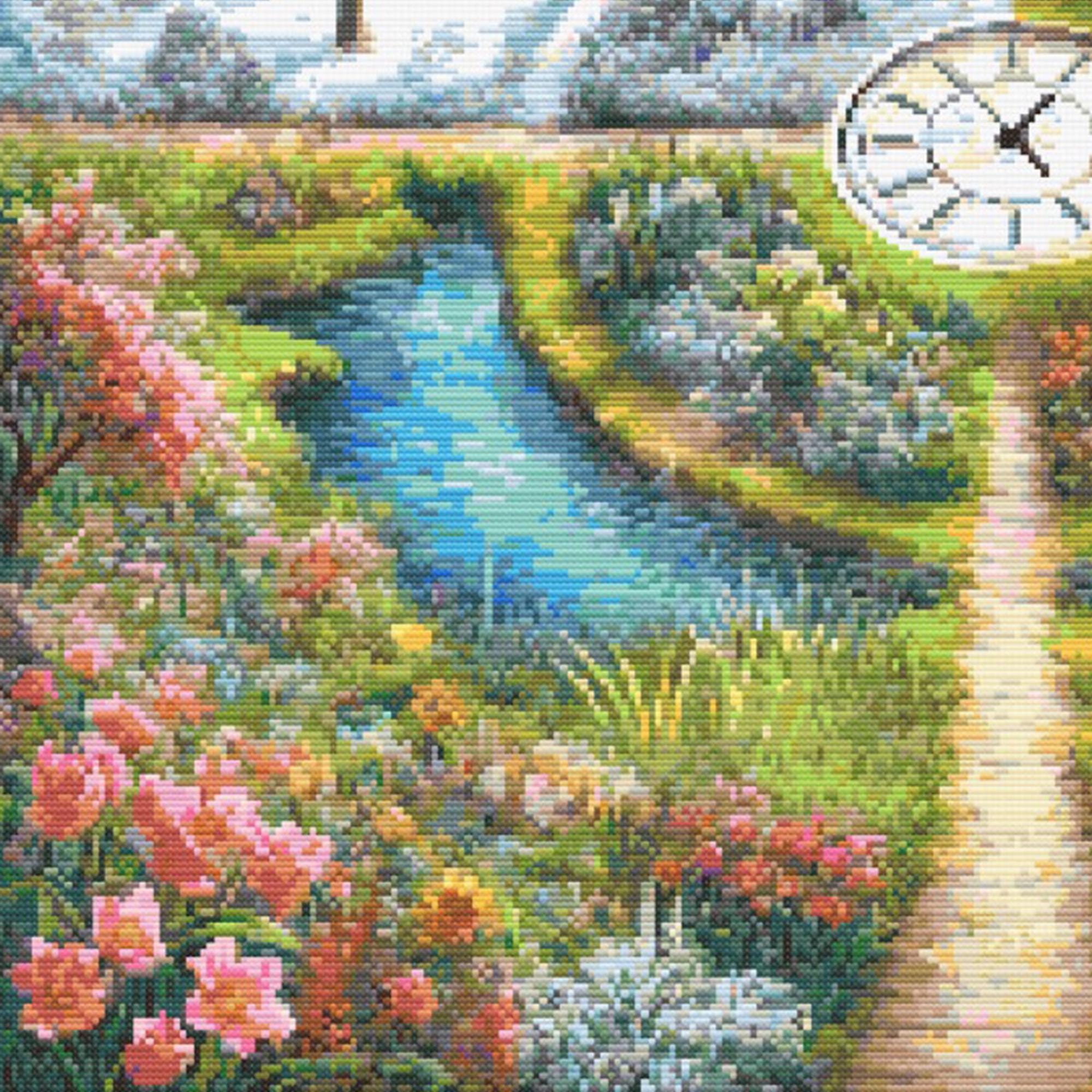 A Stitch in Time Cross Stitch Pattern - Seasonal Garden Landscape, Four ...