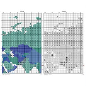 World Map Cross Stitch Pattern - Earth's Nations Design, Perfect for ...