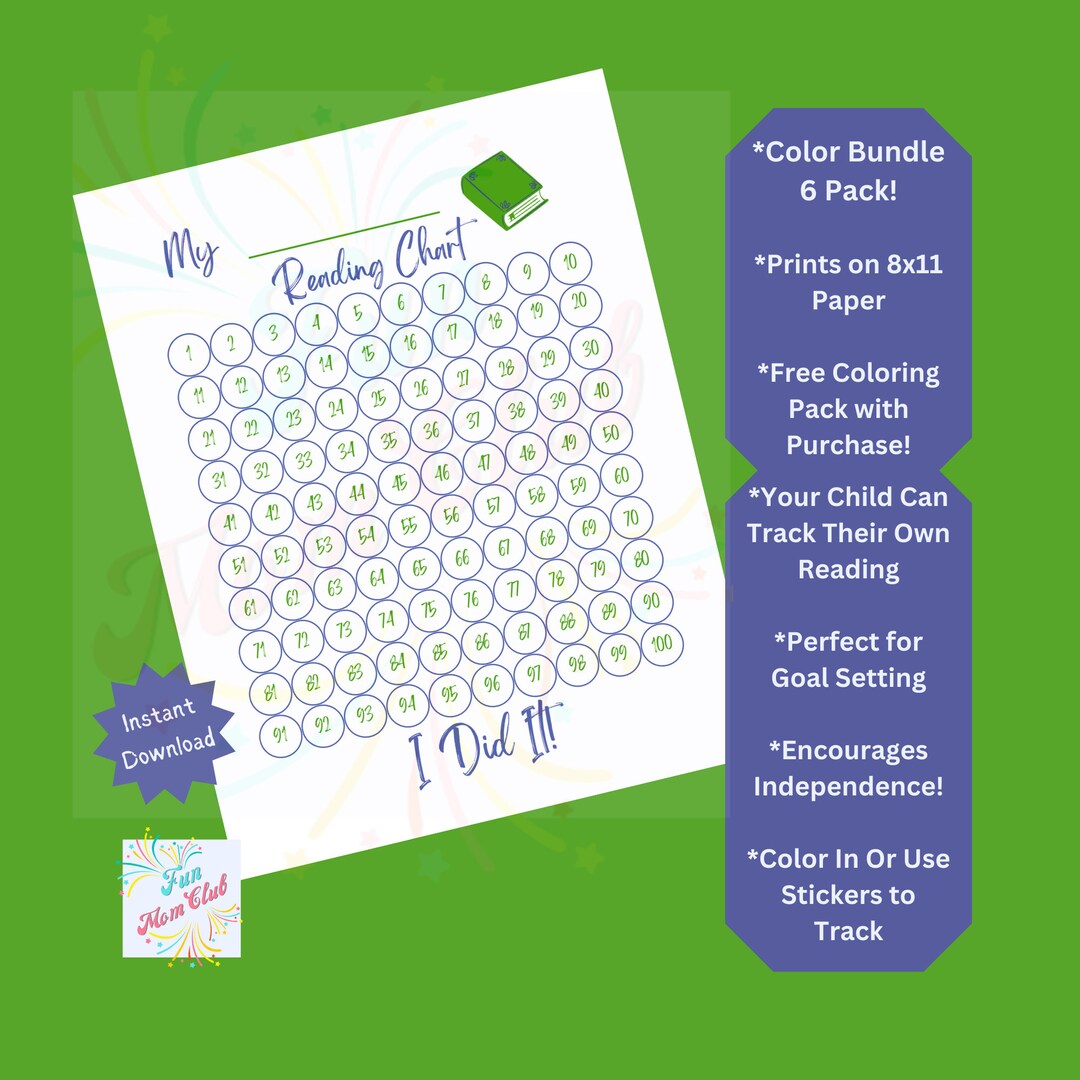 Printable Reading Tracker 6 Pack Bundle for Kids Reading Log Reading ...