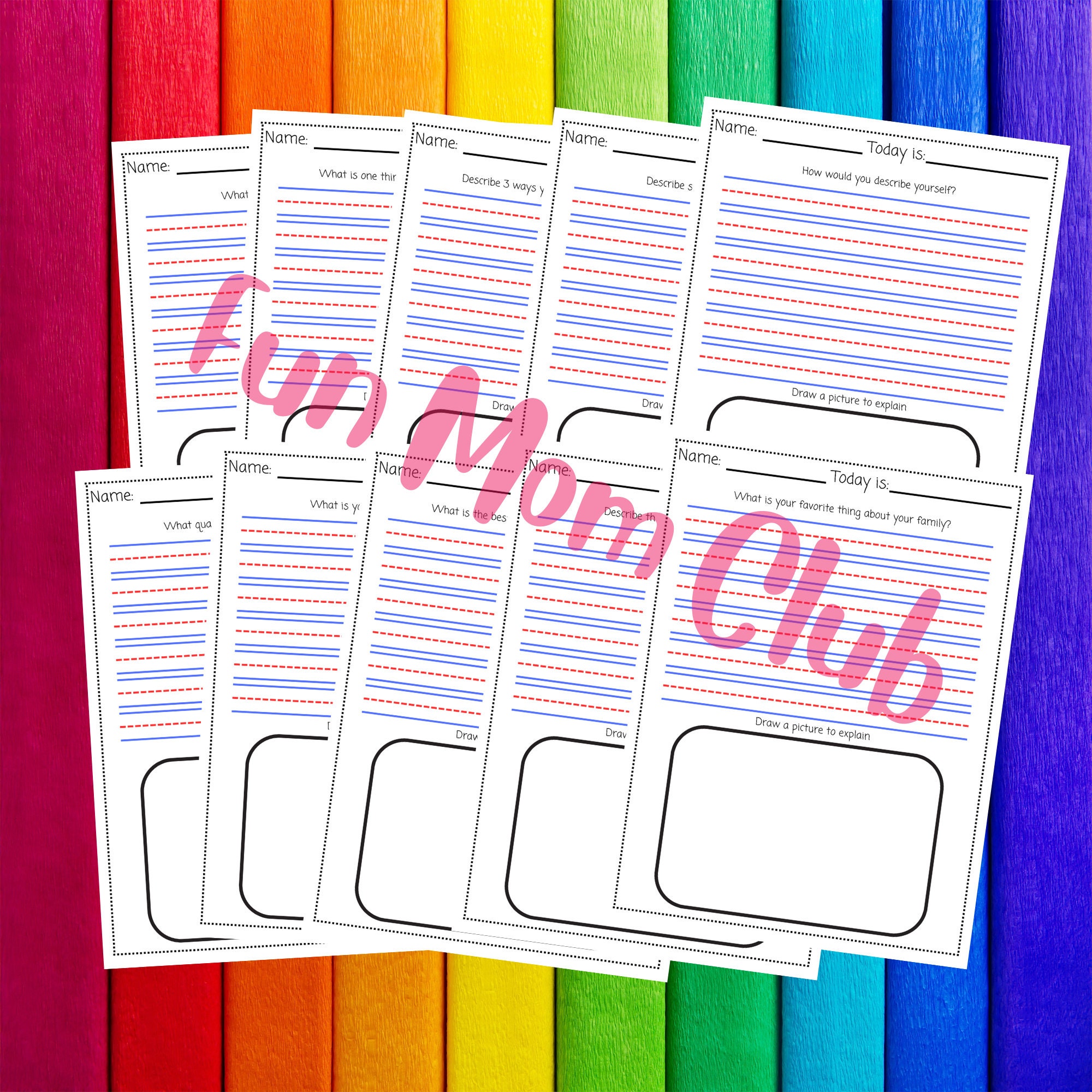 Printable Creative Writing Prompts for Kids Summer Journal Handwriting ...