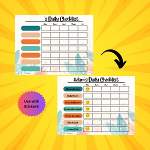 Printable Daily Checklist Kids Chore Behavior Chart Summer Rules Kids ...