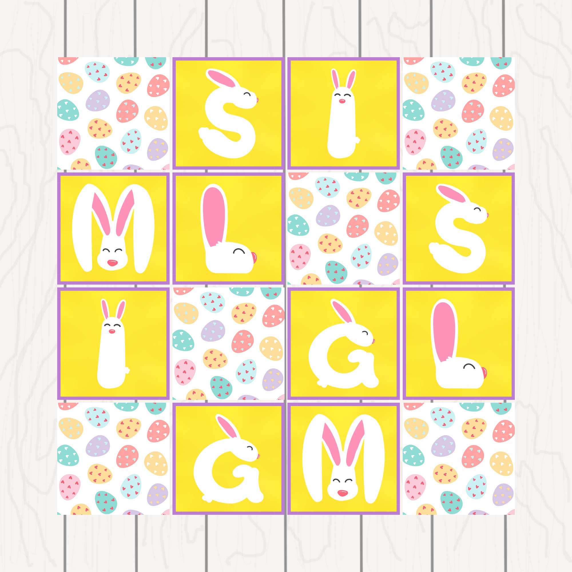 Easter Bunny Alphabet Memory Matching Card Game Educational Activity ...