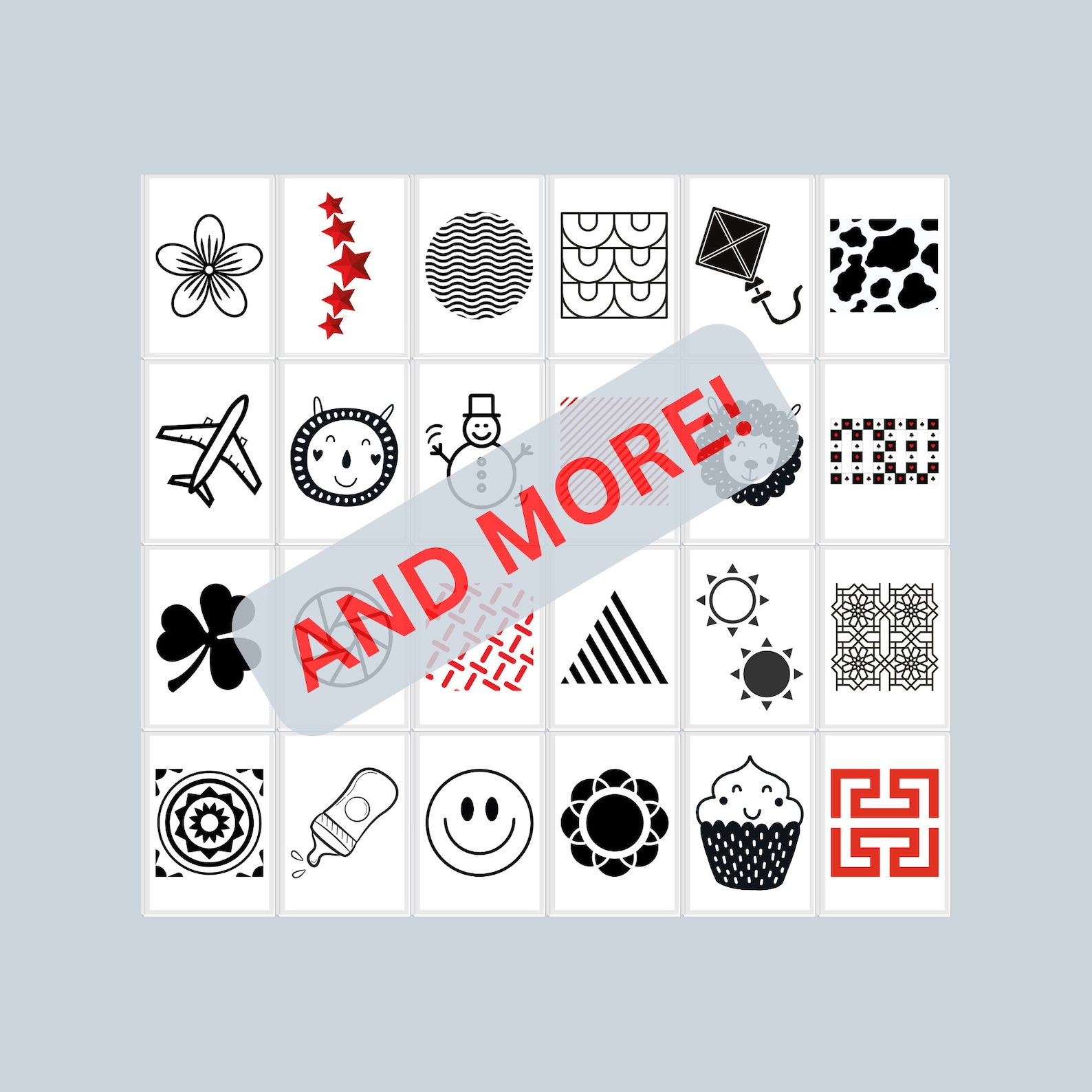 Black and White High Contrast Images Newborn Stimulation Infant ...