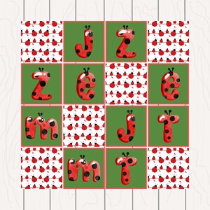 Printable Ladybug Alphabet Memory Matching Card Game Educational ...