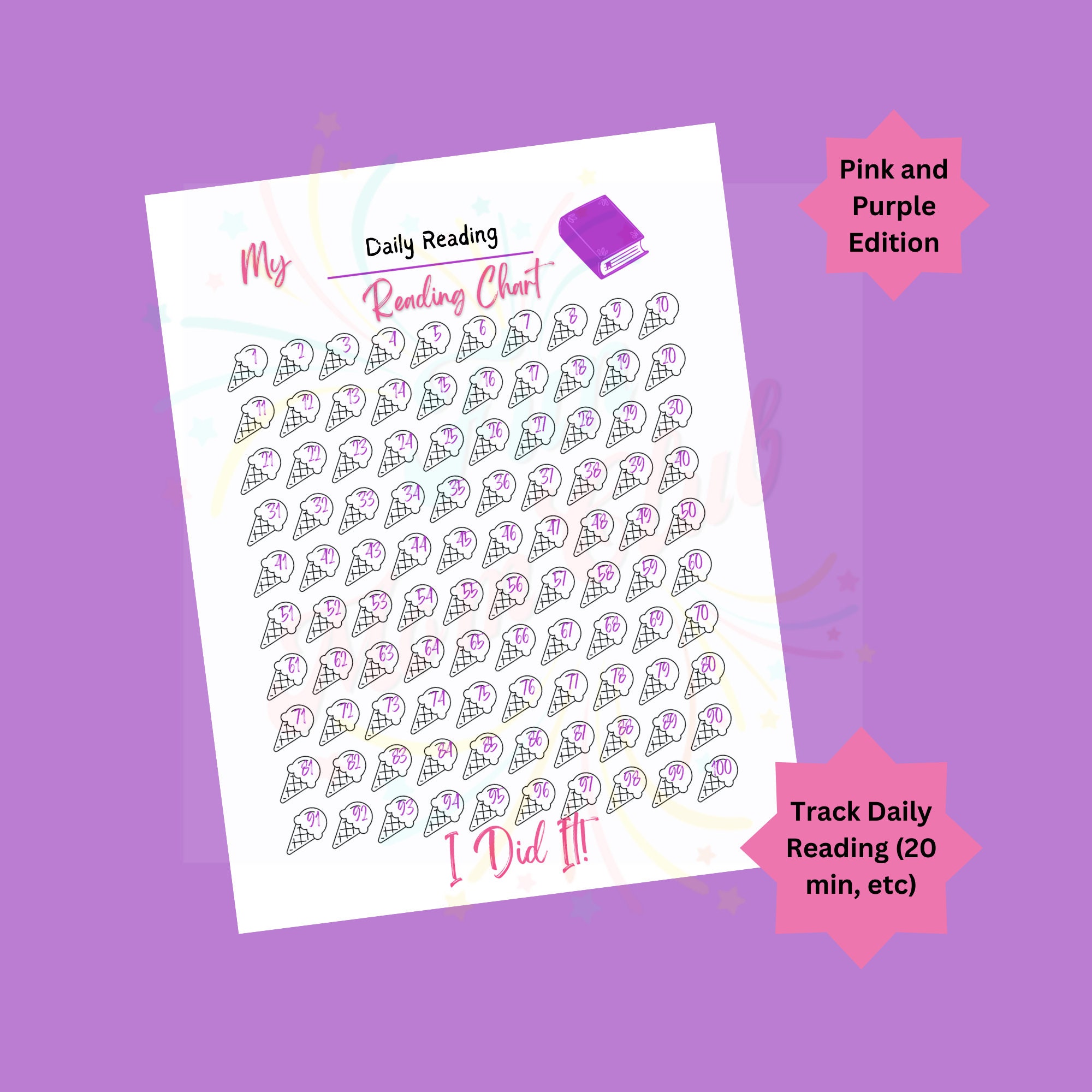 Ice Cream Reading Trackers for Kids Printable Reading Log Reading List ...