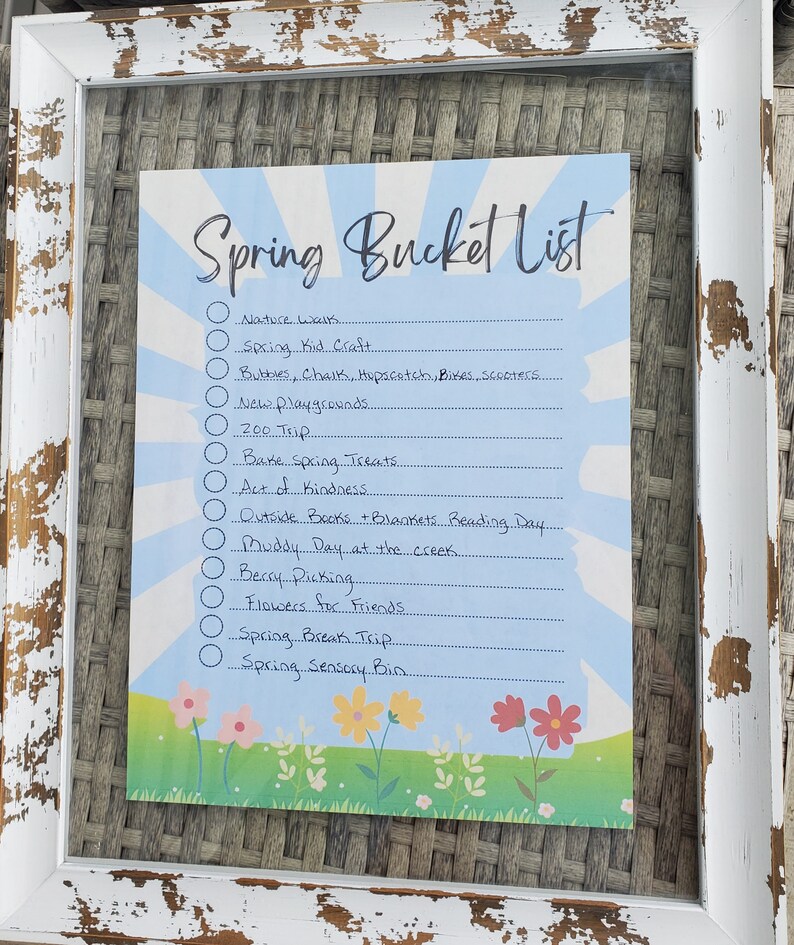 Printable Spring Bucket Lists 2 Pack Family Memories Planner Mom Kids ...