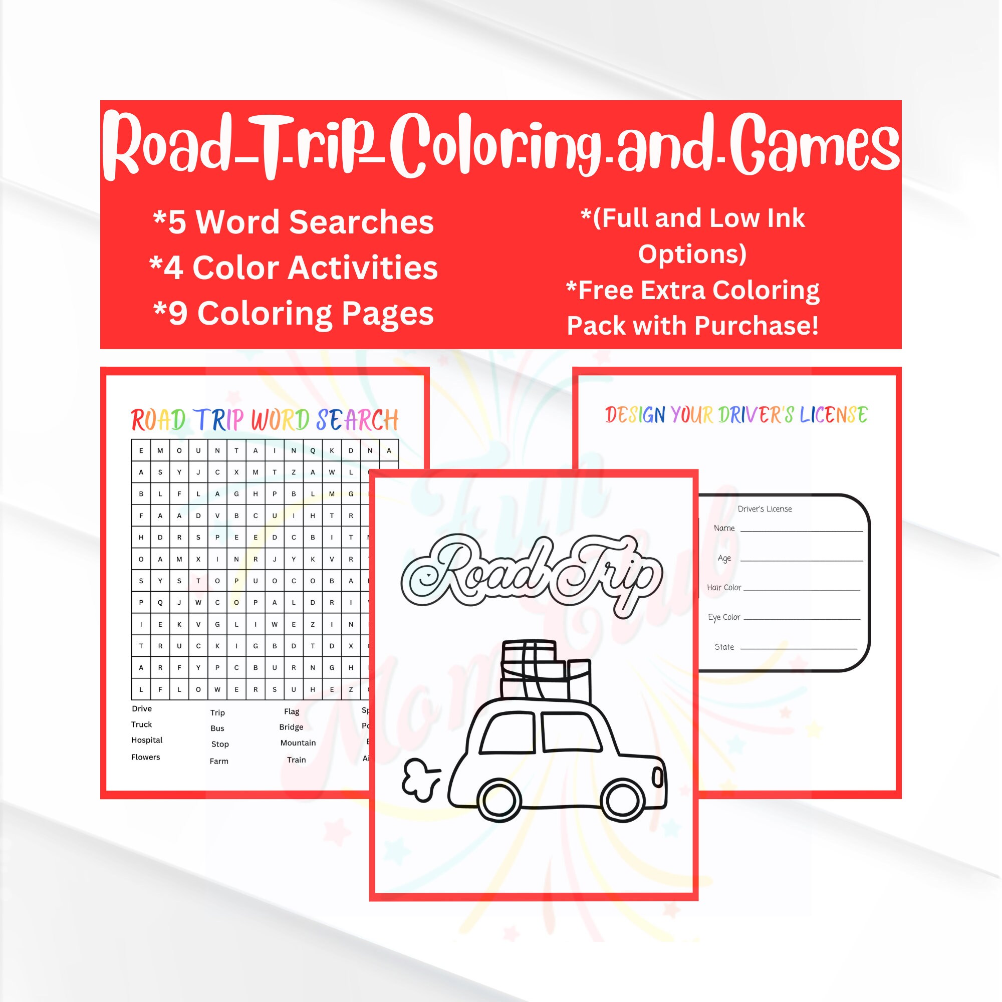 Kids Road Trip Travel Word Search Pen Paper Games Printable Family ...