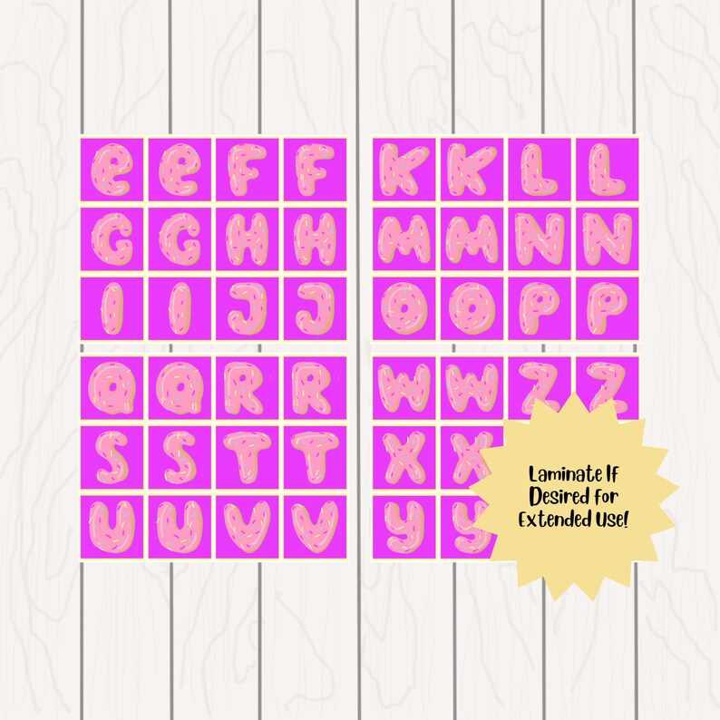 Printable Donuts Alphabet & Number BUNDLE Memory Matching Card Game ...