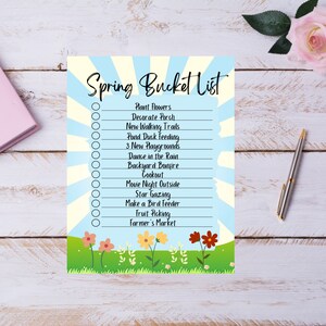 Printable Spring Bucket Lists 2 Pack Family Memories Planner Mom Kids ...
