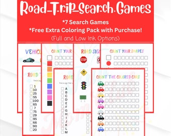 Kids Road Trip Travel Word Search Pen Paper Games Printable Family ...