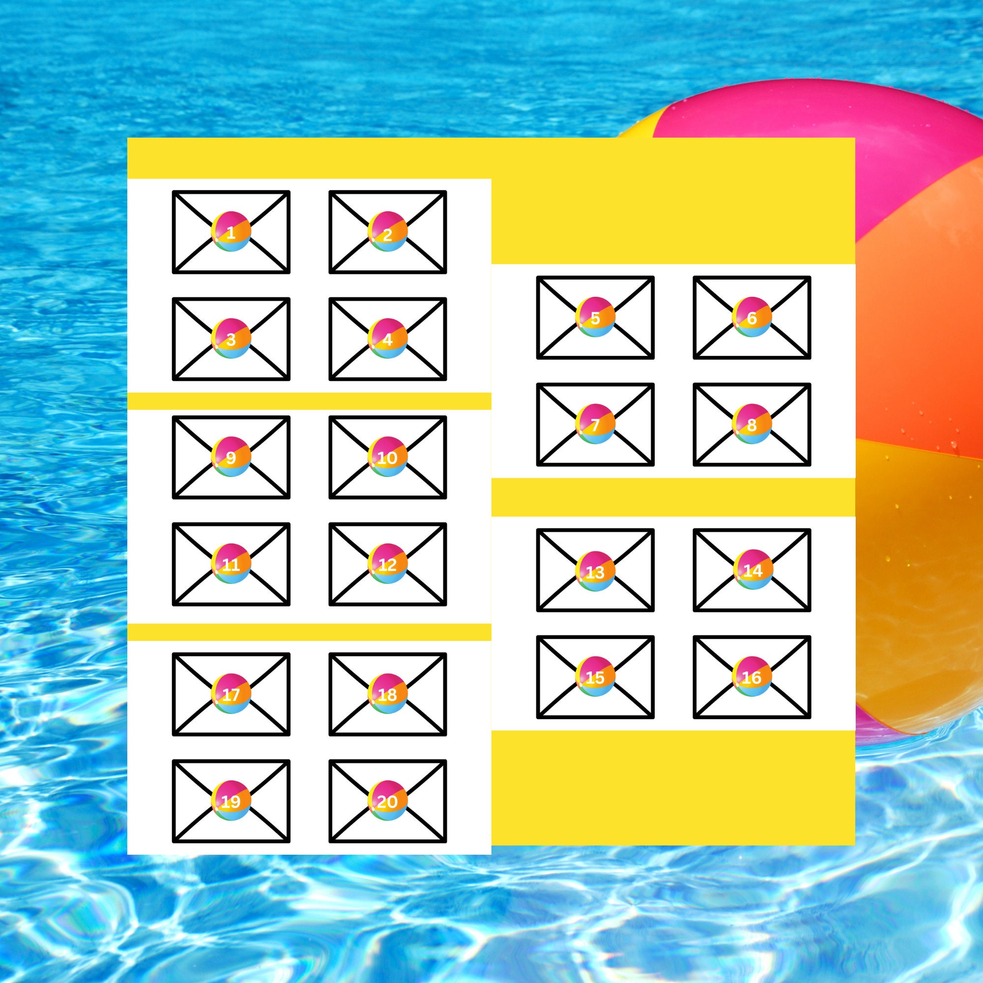 Scavenger Hunt Bunny Heart Beach Ball Shamrock Theme Envelopes for ...