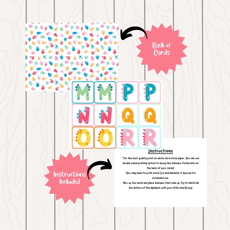 Printable Dinosaur Memory Matching Card Game Educational Activity ...