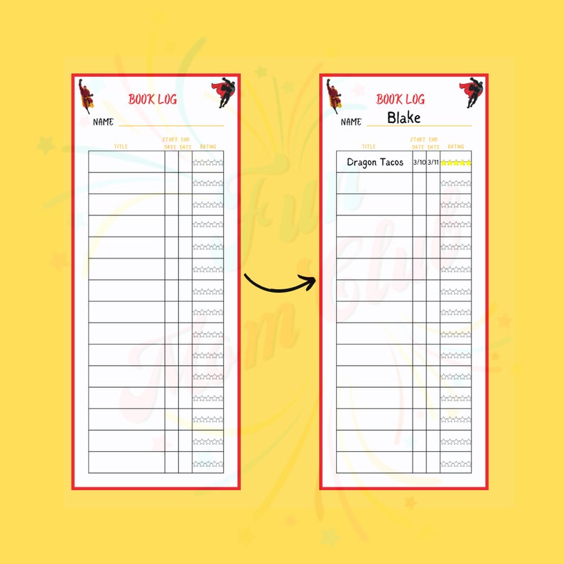 Superhero Theme Library Bookmark Printable Kids Reading Tracker Reading ...