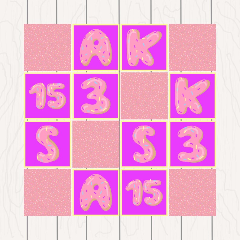 Printable Donuts Alphabet & Number BUNDLE Memory Matching Card Game ...