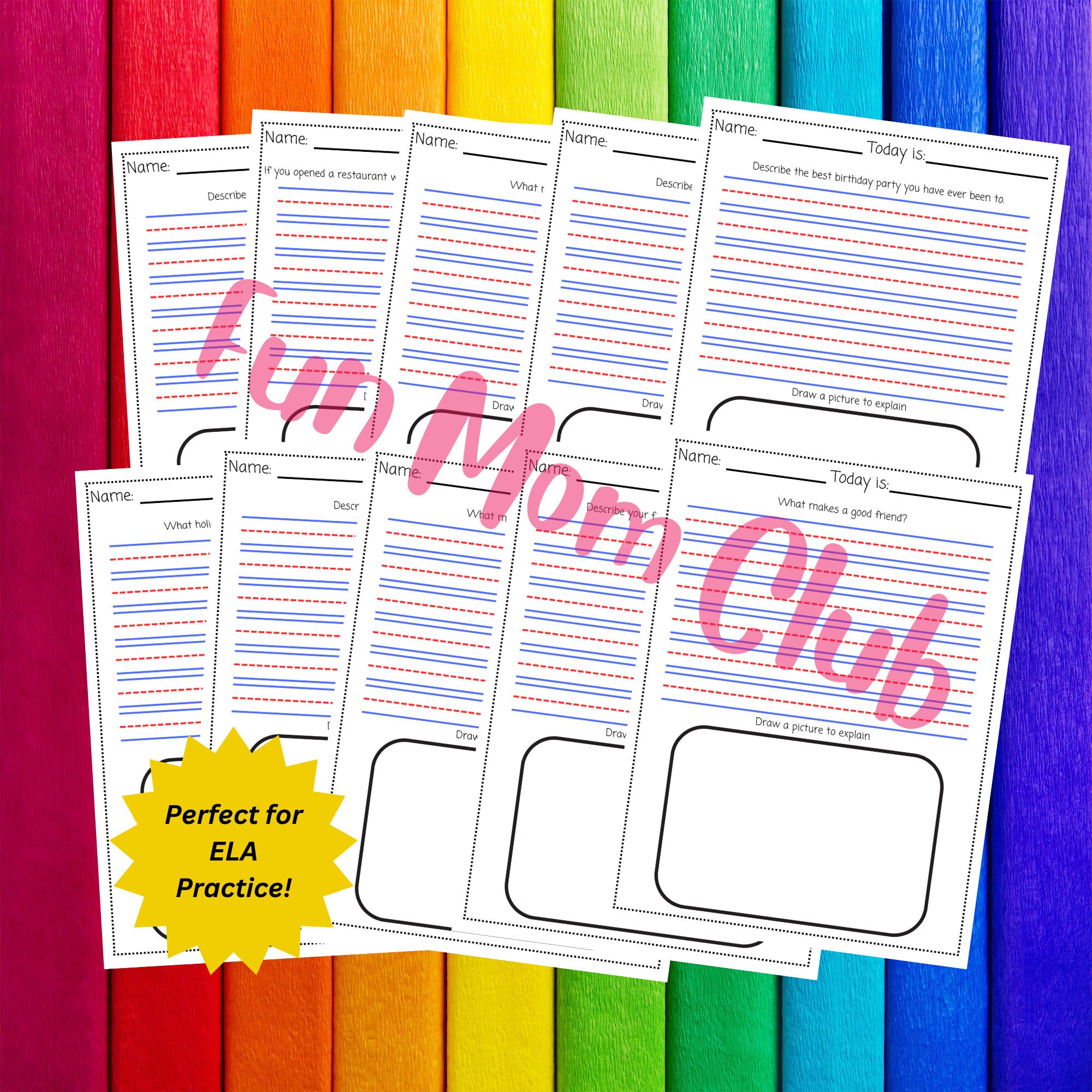 Printable Creative Writing Prompts for Kids Summer Journal Handwriting ...