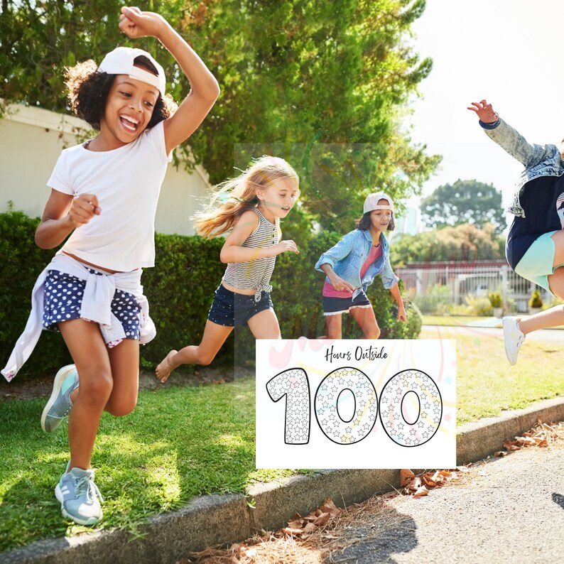 Hours Outside Tracker Kids Printable 8x11 Outdoor Habit Routine Chart ...