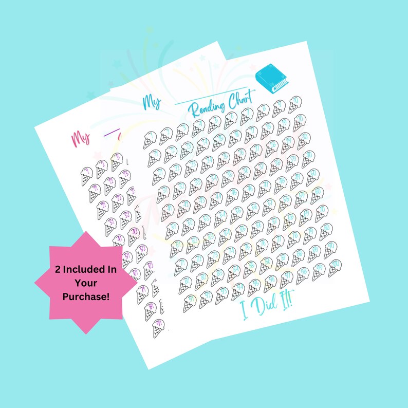 Ice Cream Reading Trackers for Kids Printable Reading Log - Etsy