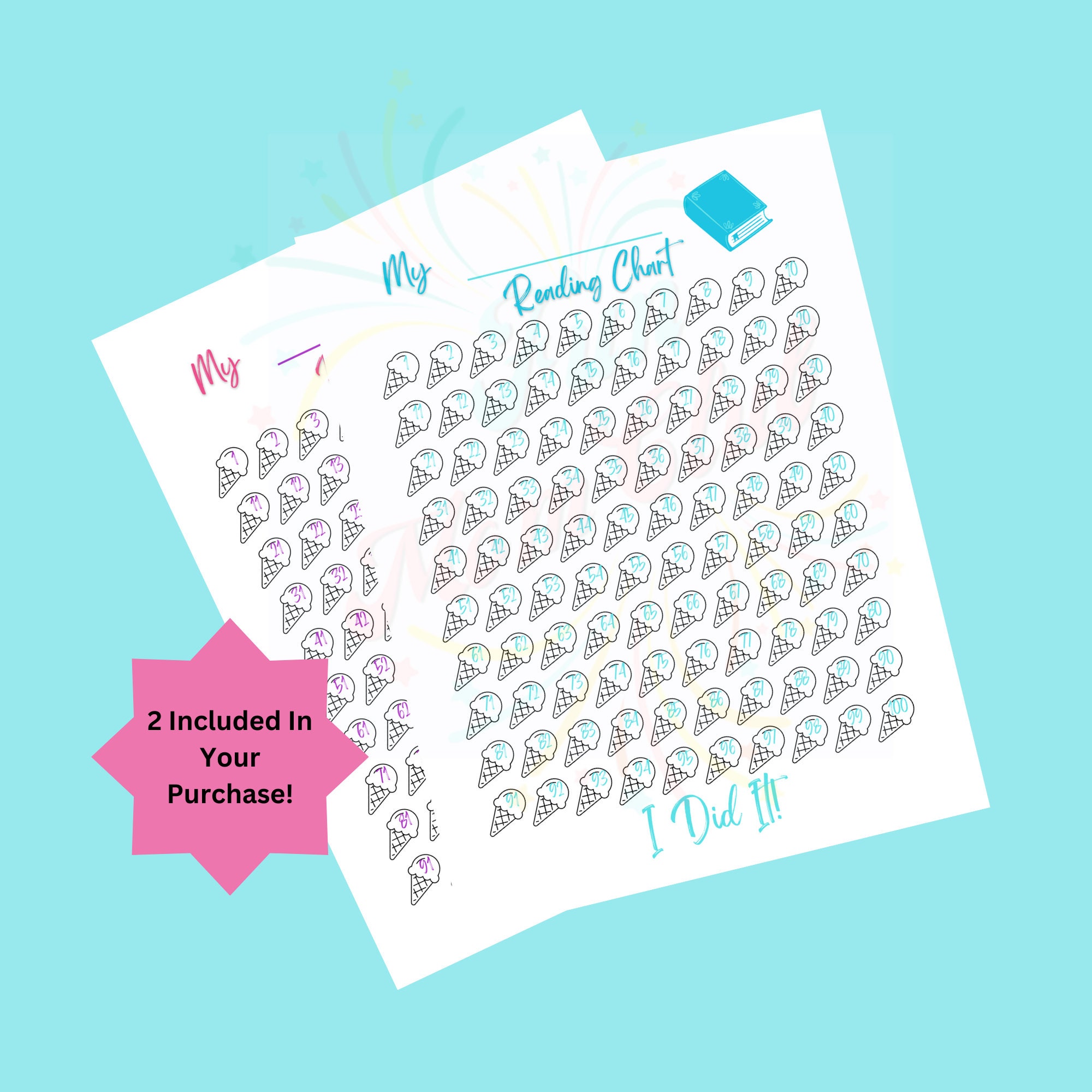Ice Cream Reading Trackers for Kids Printable Reading Log Reading List ...