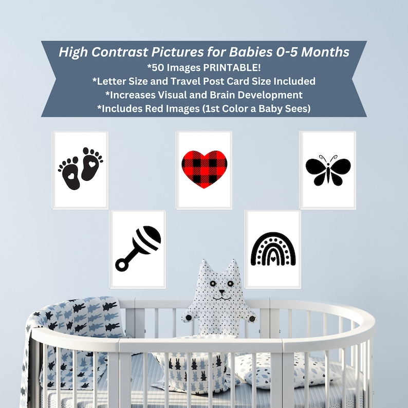 Black and White High Contrast Images Newborn Stimulation Infant ...