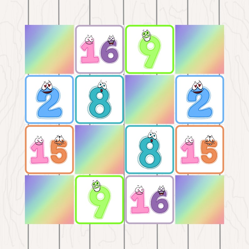 Memory Matching Card Game Educational Activity Daycare Home School ...