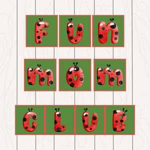 Printable Ladybug Alphabet Memory Matching Card Game Educational ...