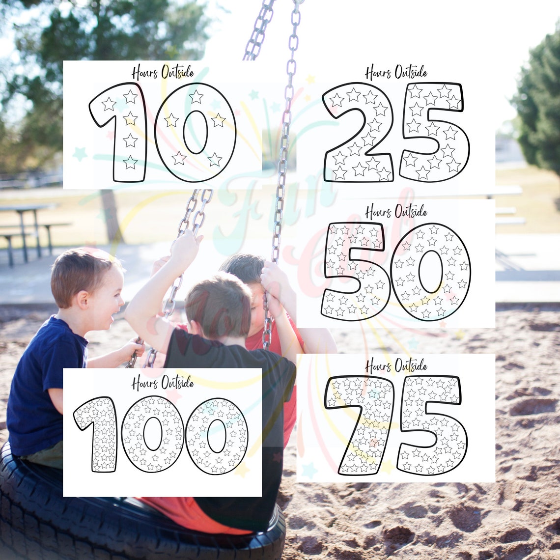 Hours Outside Tracker Kids Printable 8x11 Outdoor Habit Routine Chart ...