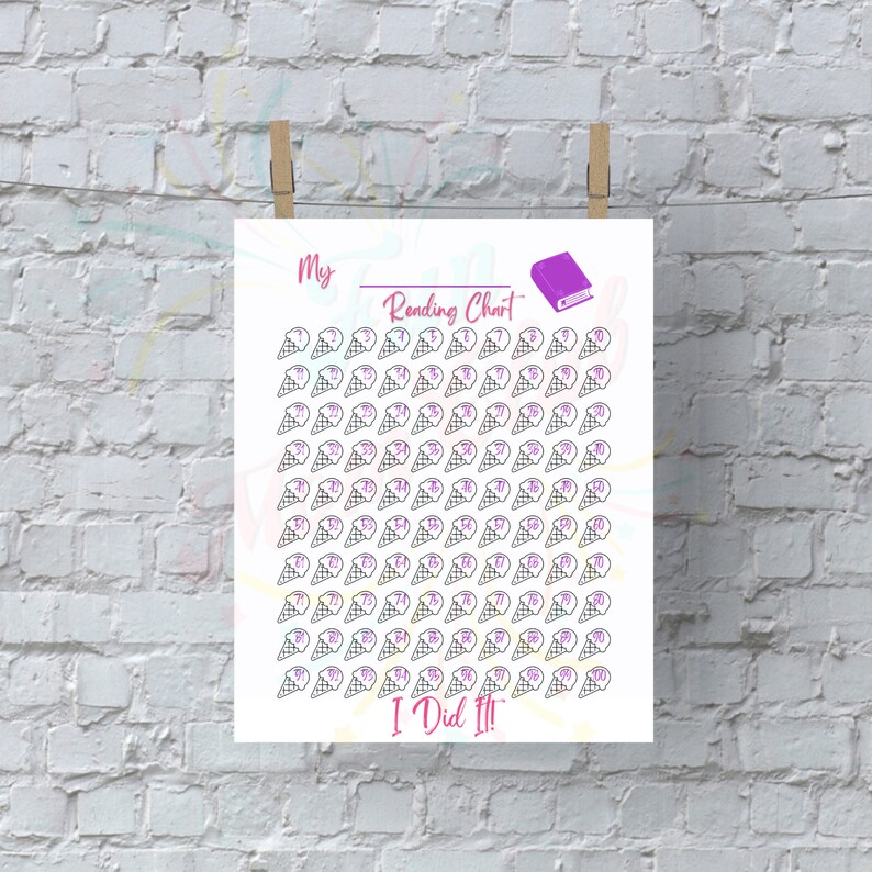 Ice Cream Reading Trackers for Kids Printable Reading Log - Etsy