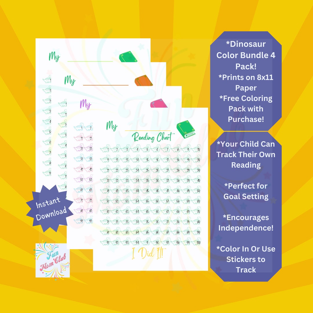 Dinosaur Reading Trackers for Kids Printable Reading Log Reading List ...