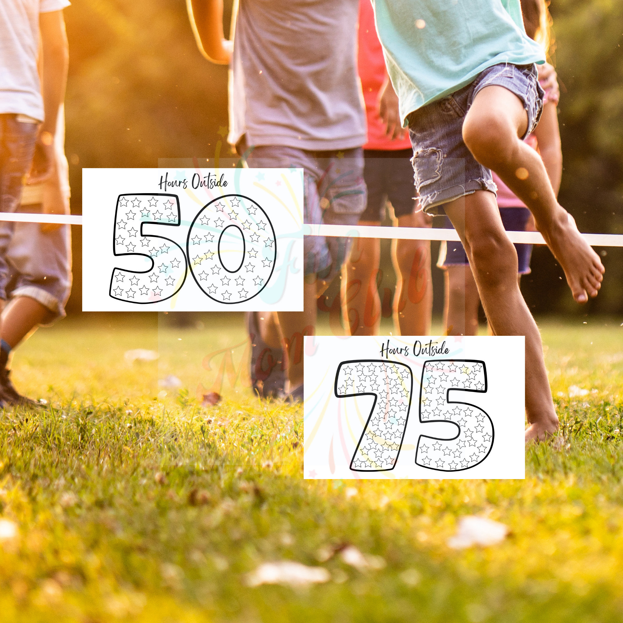 Hours Outside Tracker Kids Printable 8x11 Outdoor Habit Routine Chart ...