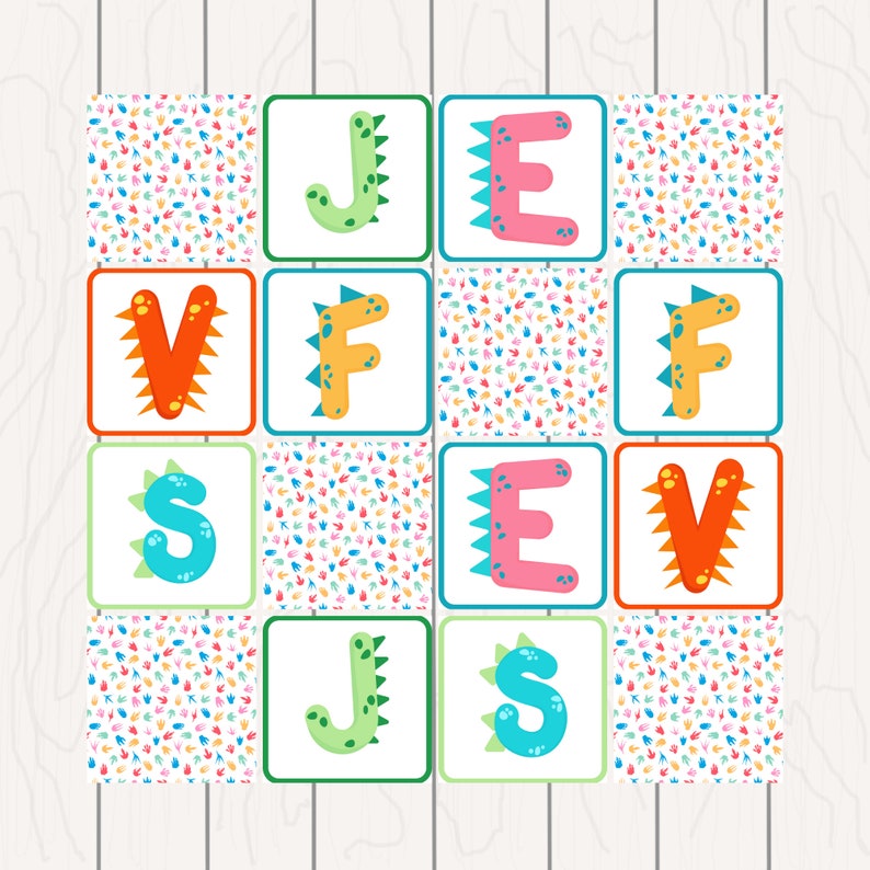 Printable Dinosaur Memory Matching Card Game Educational Activity ...