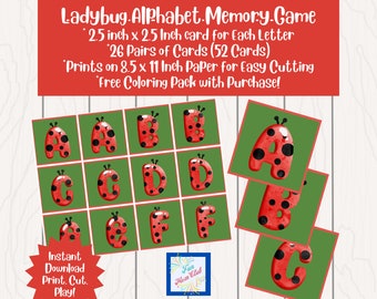 Printable Donuts Alphabet & Number BUNDLE Memory Matching Card Game ...