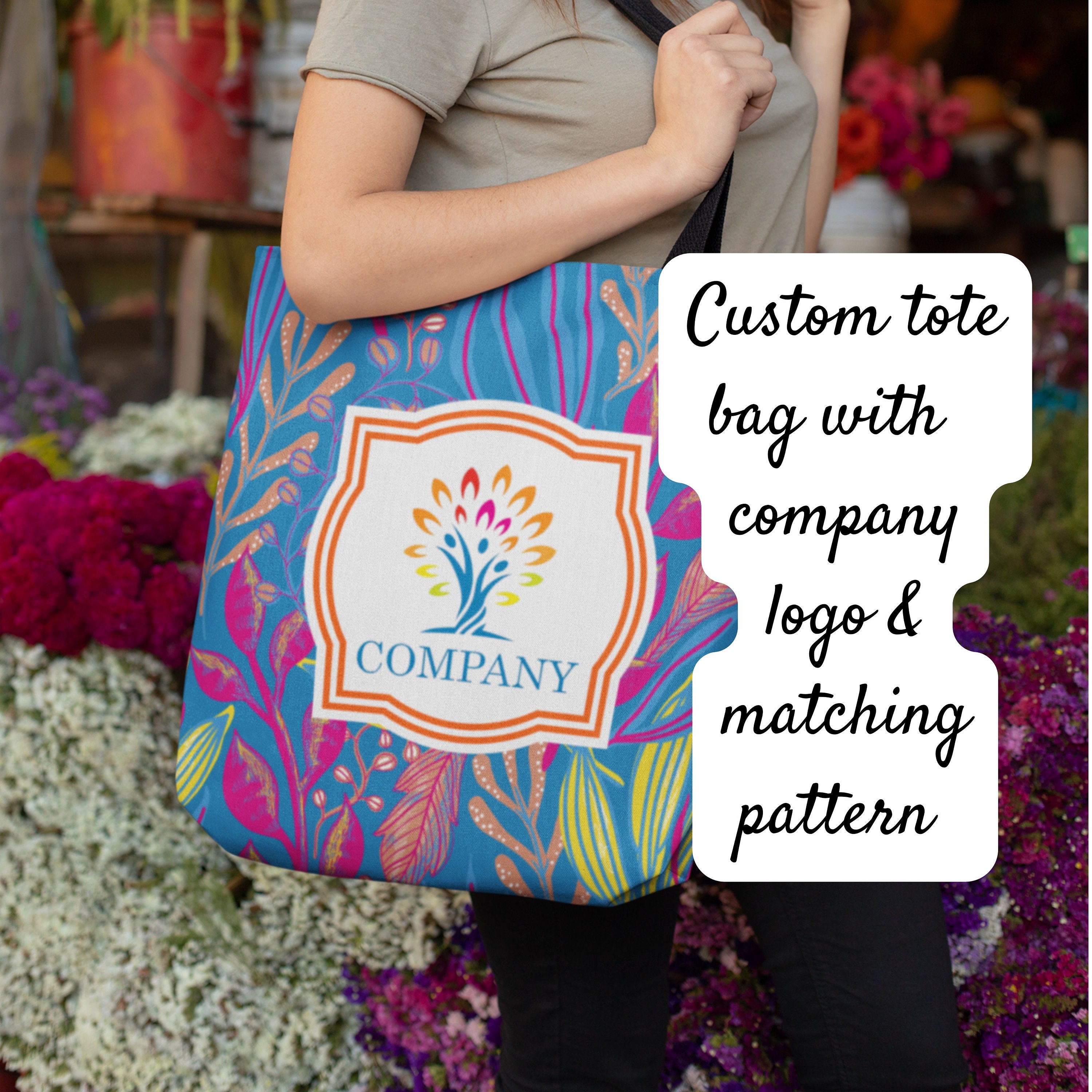 Customized Business Logo Tote Bags - Logo & Colors Matched- Company ...