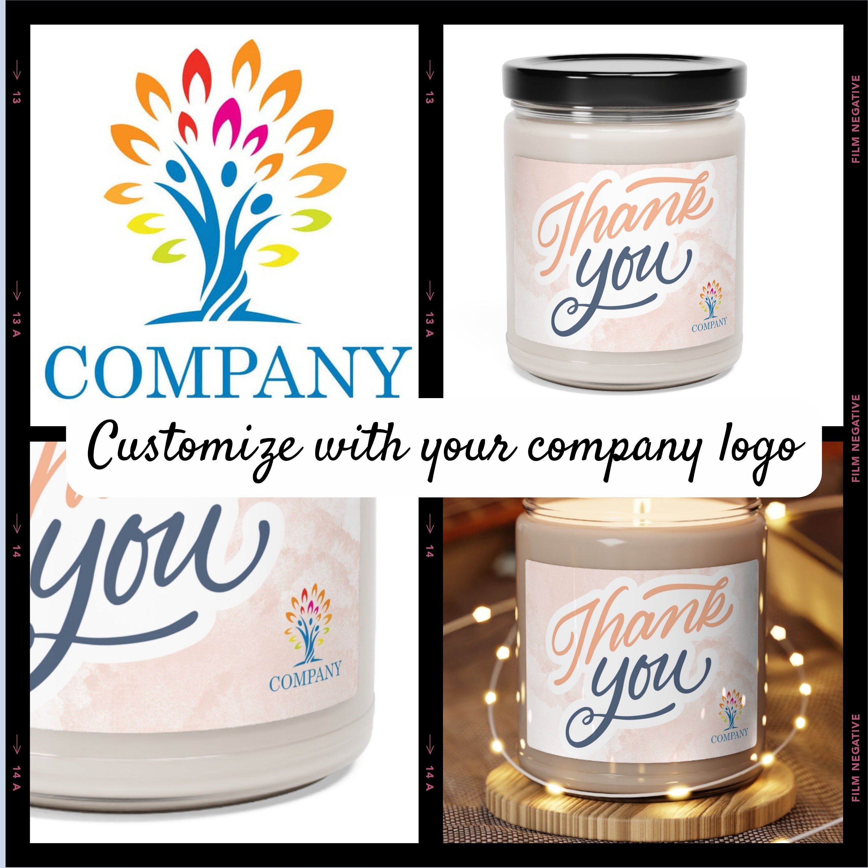 Bulk Thank You Candle - Bulk Favor - Bulk Client Gifts With Logo ...