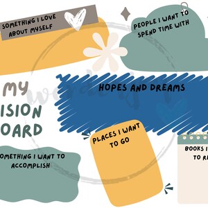Vision Board Printable and Worksheet Instant Download With Multiple ...