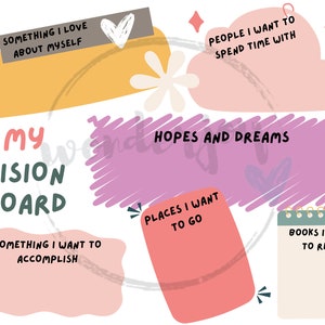 Vision Board Printable and Worksheet Instant Download With Multiple ...