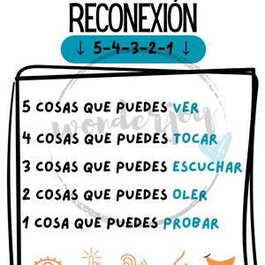 Grounding Technique Printable, 5-4-3-2-1 Includes Both English AND ...